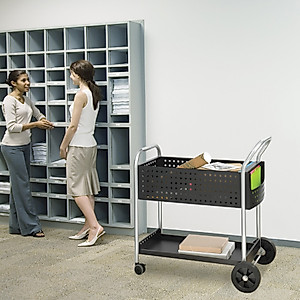 Safco Products Scoot Legal SizeMail Cart 5239BL Black, Swivel Wheels