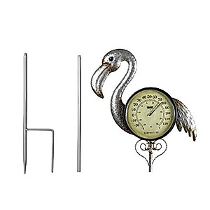 Poolmaster 54580 Outdoor Thermometer Garden Stake, Flamingo, Multi