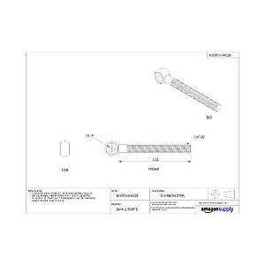 Carbon Steel Eyebolt, Not for Lifting, Black Oxide Finish, Meets ASTM A311, 3-1/4" Length, 3/16" Eye ID, 1-1/4" Thread Length, 1/4"-20 Threads, Made in US (Pack of 2)