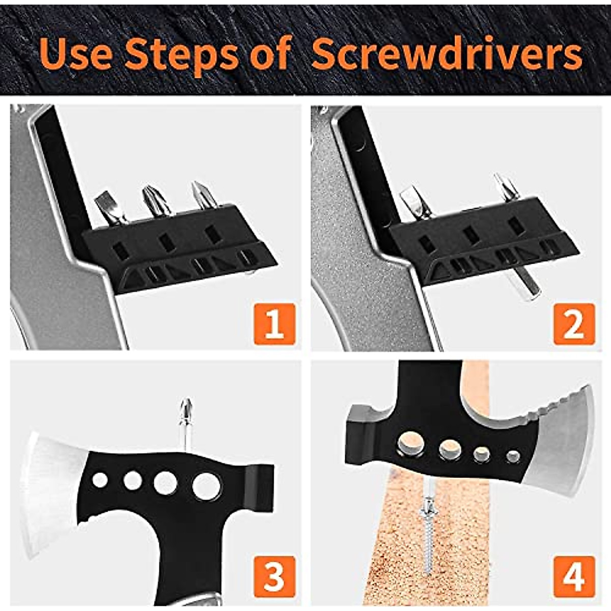 Christmas Gifts for Men Dad Husband, Multitool Camping Accessories 15 in 1 Hatchet with Axe Hammer Knife Pliers Screwdrivers Saw Bottle Opener, Cool Gadget for Outdoor Camping Hiking, Emergency