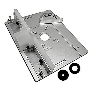Aluminum Router Table Insert Plate W/Miter Gauge for Woodworking Benches Table Saw Multifunctional Trimmer Engraving Machine (Type-A)