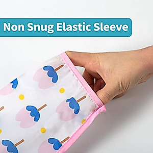 3 Pcs Long Sleeved Bib Set | Baby Waterproof Bibs with Pocket Bundle | Toddler Bib with Sleeves and Crumb Catcher | Stain and Odor Resistance Play Smock Apron - Pack of 3 | 6-24 Months