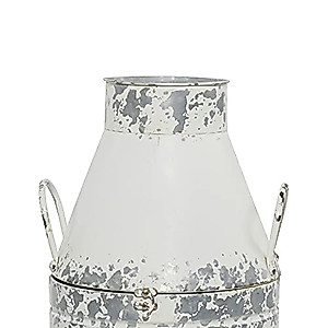 Deco 79 Metal Decorative Jars, Set of 2 11"W, 20"H, White