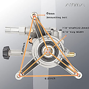 ATIMA Max 3200 PSI 7/8" Shaft Vertical Pressure Washer Pump 2.5 GPM Replacement Pump power Washer- Oil Comes Sealed -Compatible with 308653052 308653006 308653078 308653045 308653093