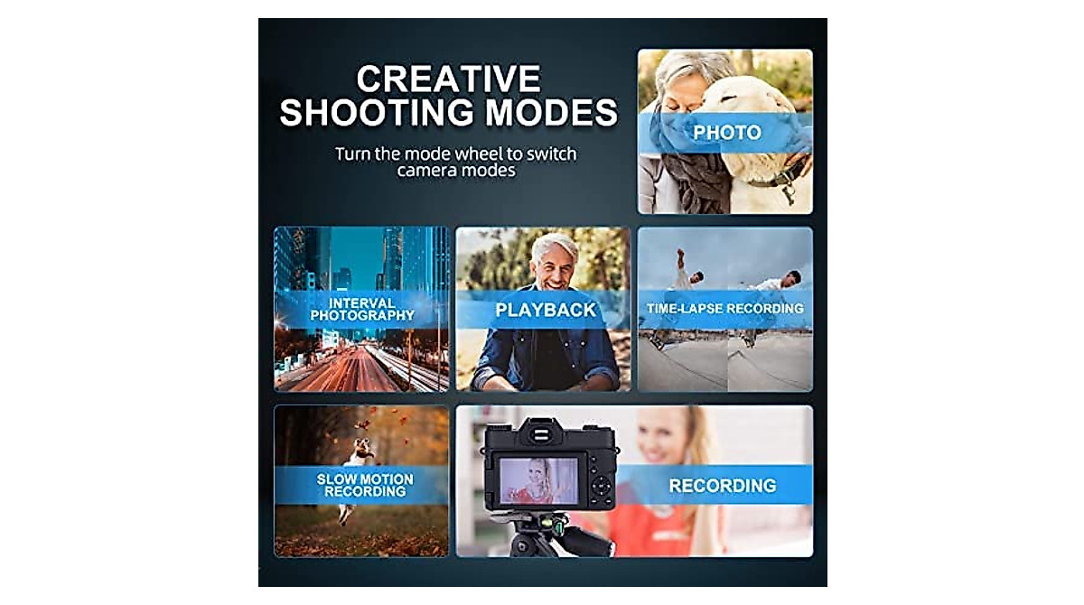 Monitech 4K Digital Camera with Wide-Angle & Macro Lenses