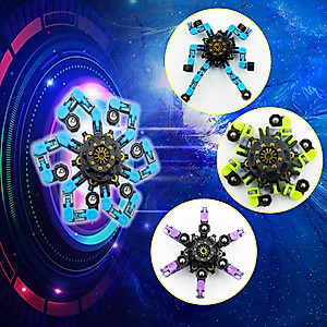 Easter Basket Stuffers Transformable Fidget Spinners,9Pcs Funny Sensory Fidget Toys Adults Deformable Chain DIY Robot Spinner,Fingertip Stress Relief Gyro Toy Easter Basket Stcoking Stuffer for Kids