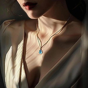 Otuo Preserved Roses Gift Jewerlry Box, Real Eternal Rose Flower with Necklace, Gifts for Girlfriend, Mom, Women, Wife, Birthday and Valentine's Day (Purple)