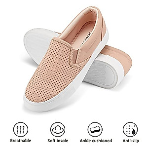 JENN ARDOR Women's Slip On Sneakers Trendy Casual Sneakers Stylish Comfortable Flat Shoes Low-top Sneakers Travel Walking Shoes for Women
