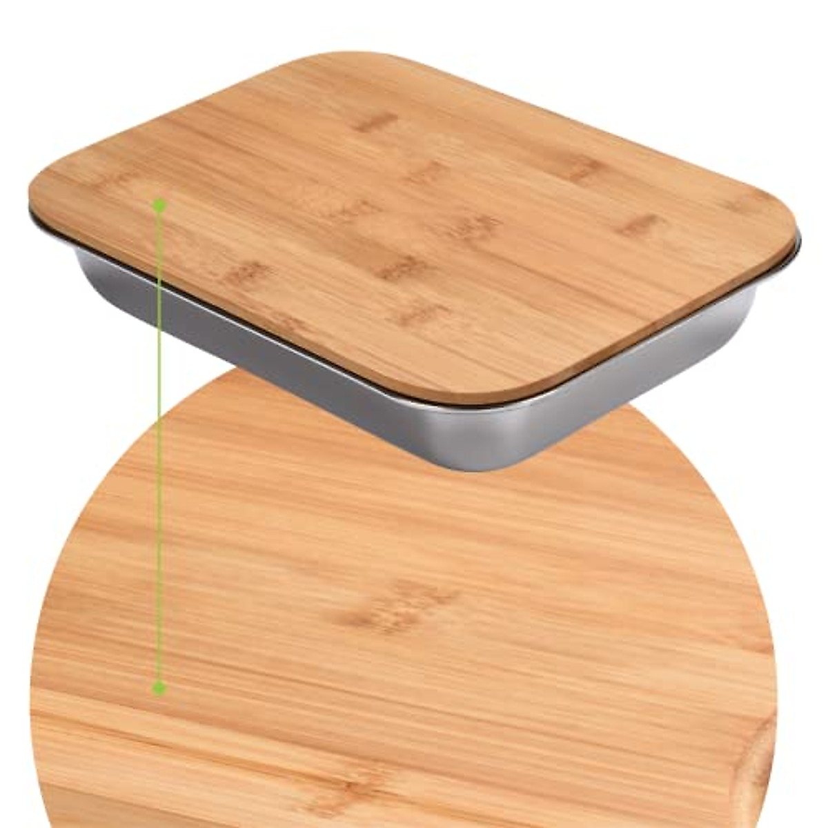 Prosumer's Choice Non-slip Bamboo Cutting Board With Built-In Containers and Storage - Chopping Board with Tray Board- Heavy Duty Wooden Cut Board - for Veggies, Fruits, MeatsPros