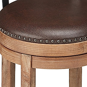 Signature Design by Ashley Pinnadel 24.25" Modern Farmhouse Swivel Counter Height Barstool, Light Brown