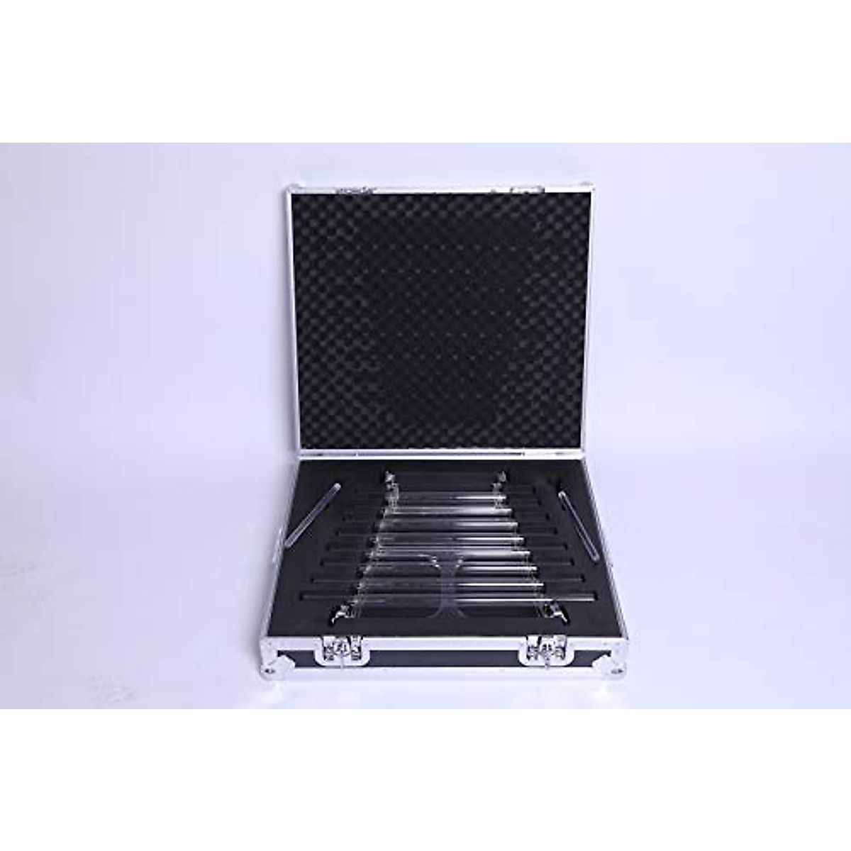 432 Hz Perfect 8 Tubes Notes Quartz Crystal Singing Harp with Free Alumina Carry Case& mallets