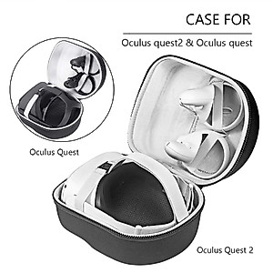 Hard EVA Carrying Case for Oculus Quest 2VR Headset and Accessories, All-in-oneVR Gaming Headset Storage Bag Box Travel Carrying Case Portable (Black)