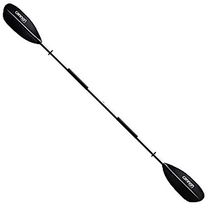 Cannon Paddles Escape E Kayak Paddle with Black Fiberglass Reinforced Polymer Blades (2-Piece), Silver/Black, 240cm