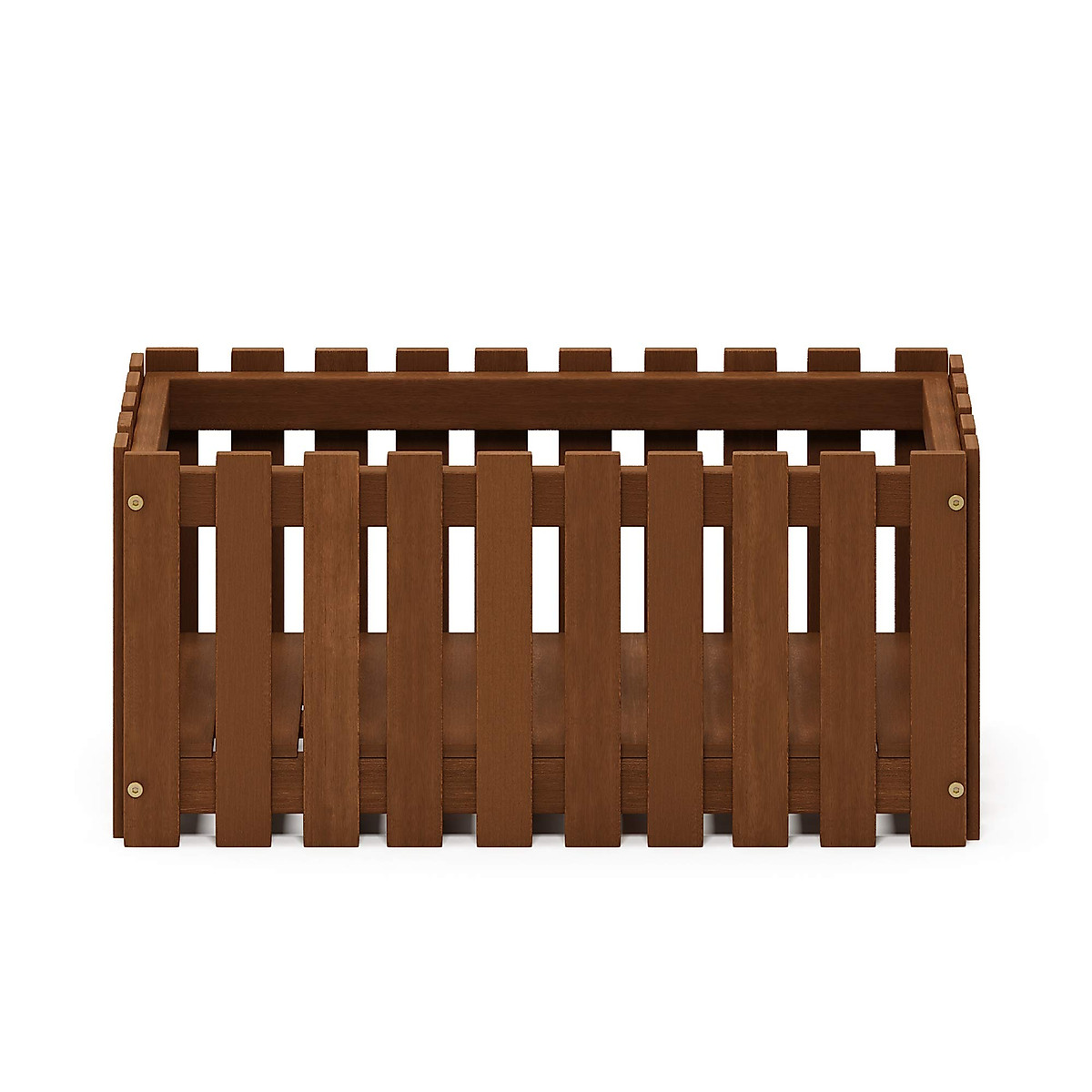 Furinno FG18453 Tioman Hardwood Patio Furniture Outdoor Slat Style Flower Planter Box, Natural