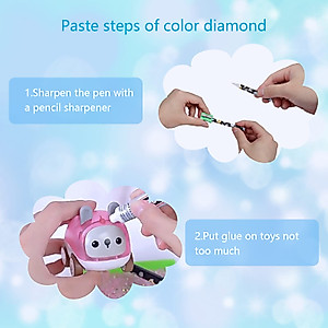 SUNKIM Easter Gifts for Kids,2pcs DIY Painting Keychains Kits with Light for Decoration Easter Arts and Crafts for Kids Ages 8-12