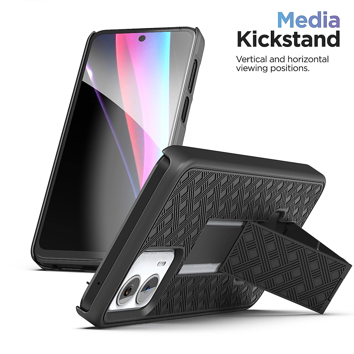 Encased DuraClip for Moto G 5G 2023 Belt Clip Case, Slim Phone Case with Holster (Motorola G 2023) Black