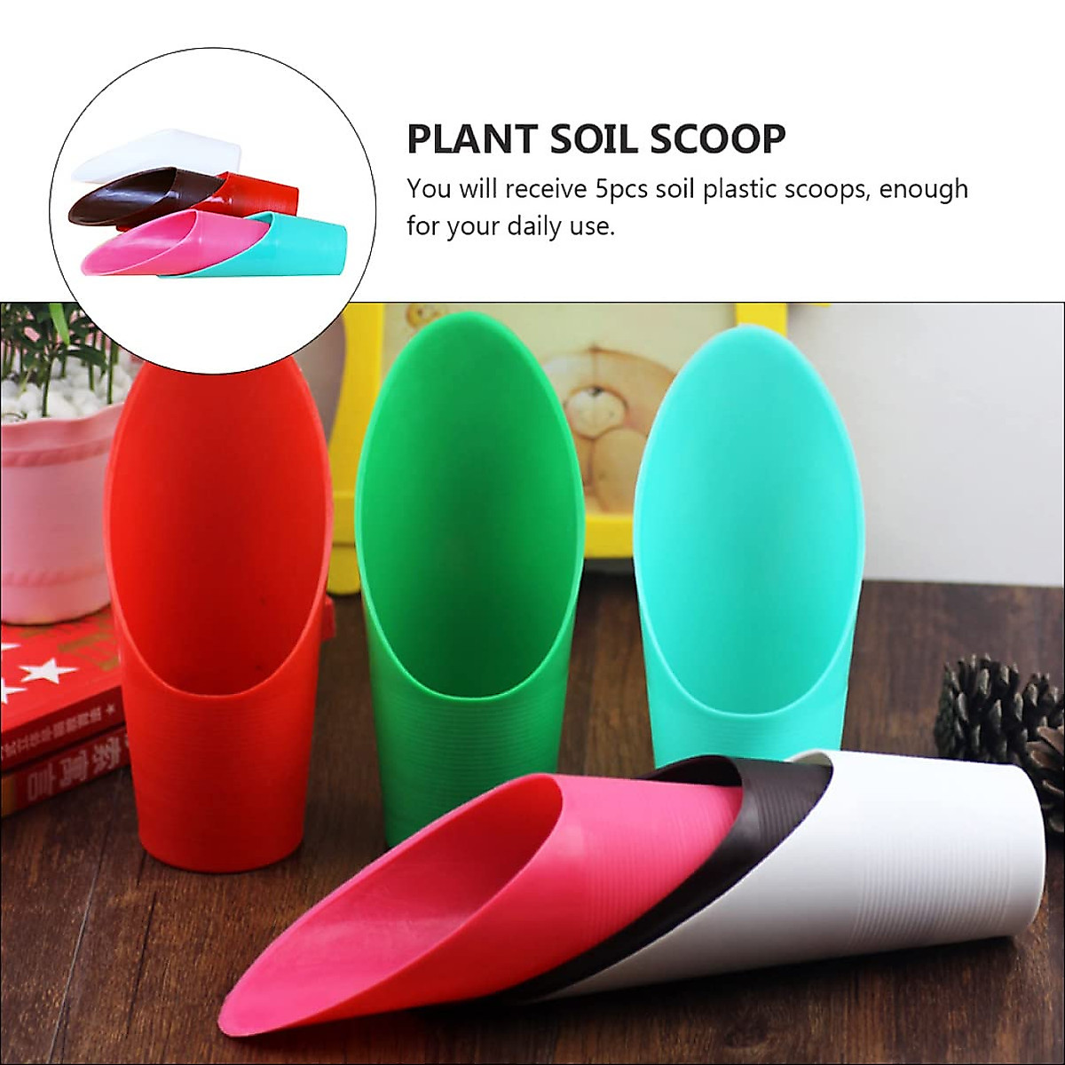 Happyyami 5pcs Gardening Shovel Tools Succulent Plants Scoop Bonsai Soil Scoop Plant Soil Scoop Bonsai Tool Garden Bucket Scoop Bonsai Bucket Scoop Bucket Shovel Potting Plastic