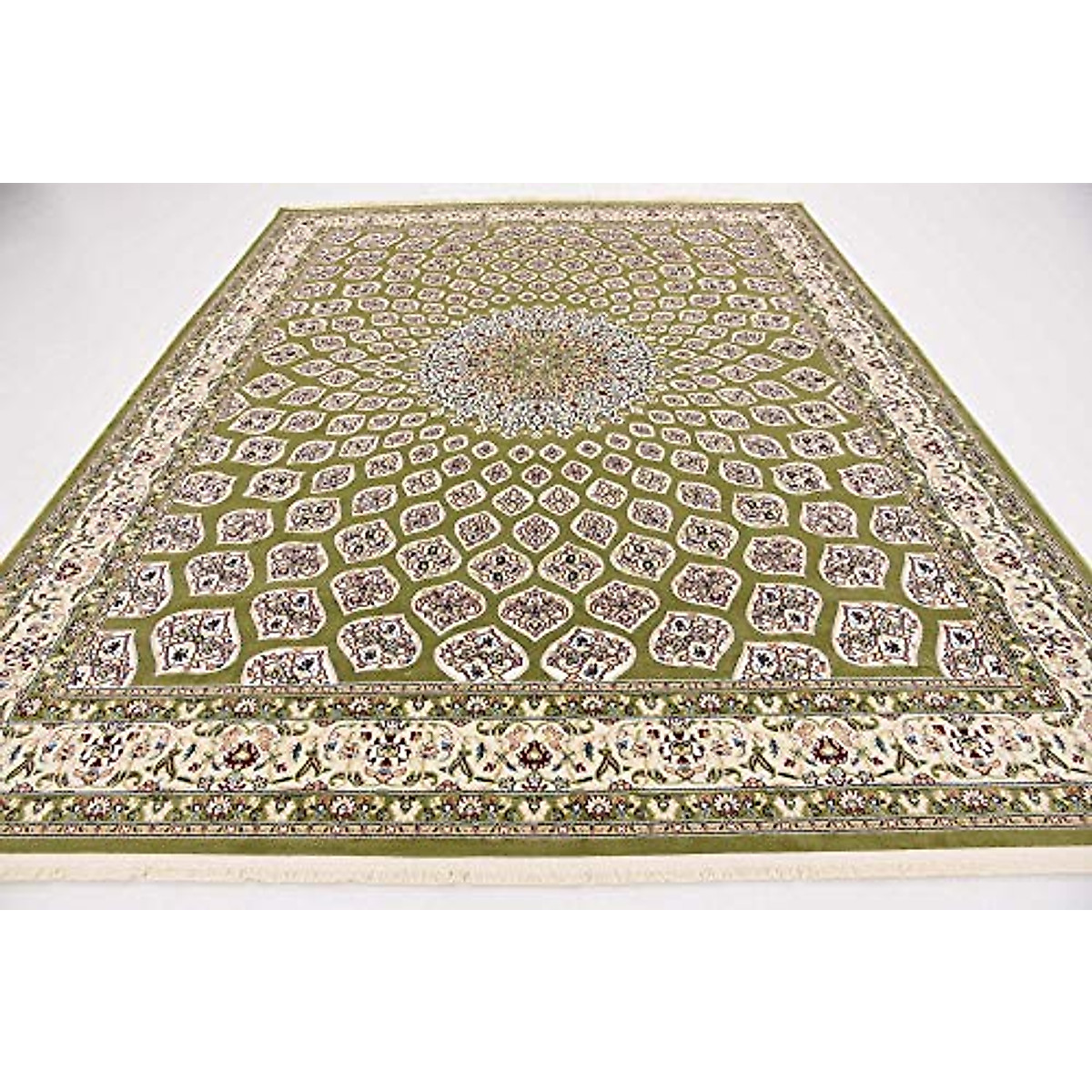 Unique Loom Narenj Collection Classic Traditional Textured Medallion Pattern Design Area Rug, 8' x 10' Rectangle, Green/Blue