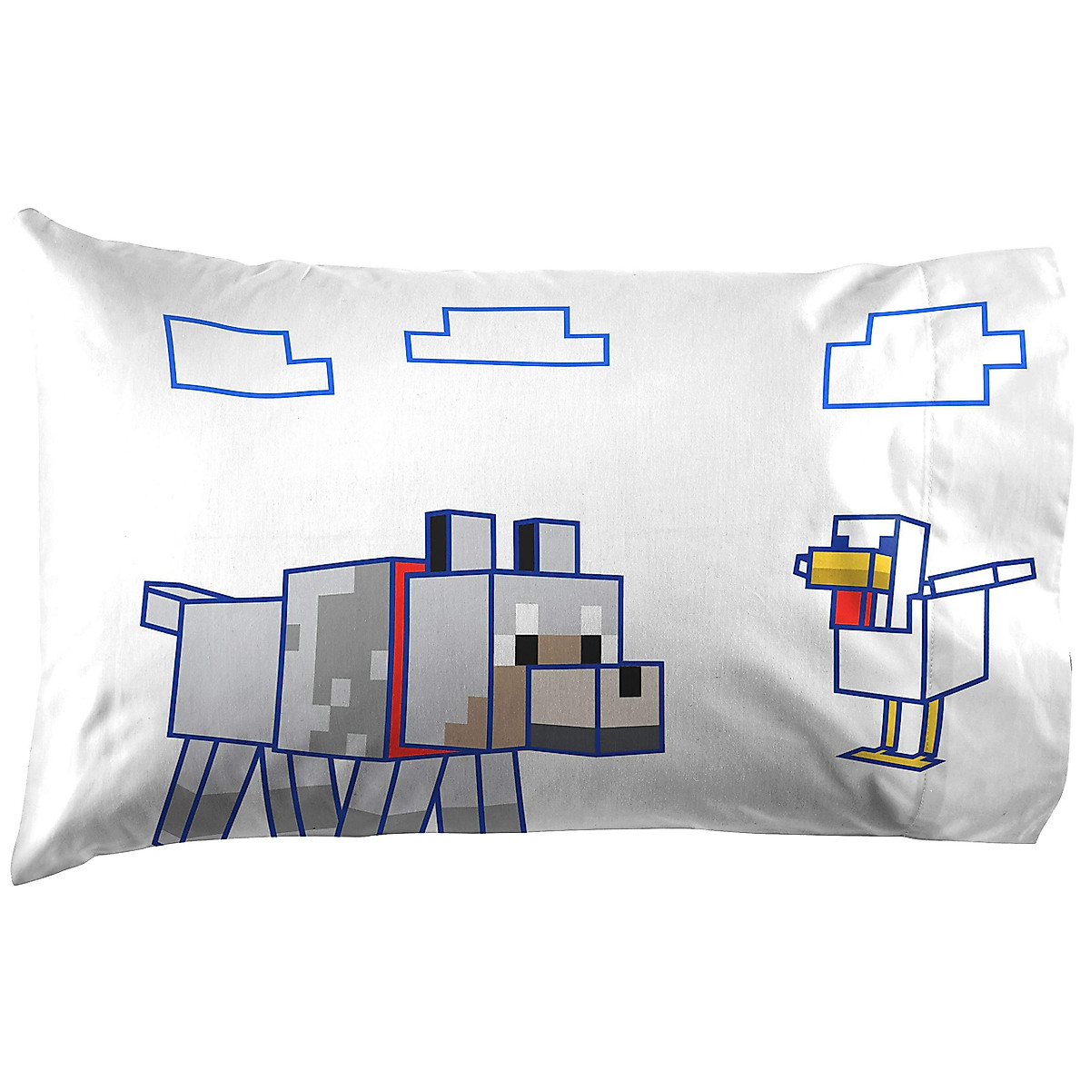 Jay Franco Minecraft Animal Patch Queen Sheet Set - 4 Piece Set Super Soft and Cozy Kid’s Bedding - Fade Resistant Microfiber Sheets (Official Minecraft Product)