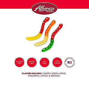 Albanese World's Best Large Assorted Fruit Gummi Worms, 5lbs of Easter Candy, Great Easter Basket Stuffers