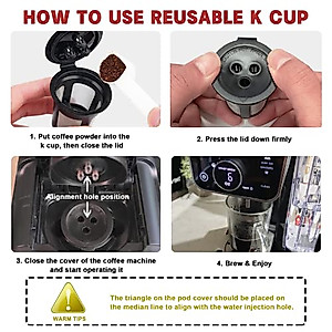 Reusable Coffee Pods Compatible with Ninja DualBrew Coffee Maker, 4 Pack Reusable K Pod Permanent k Cup Coffee Filter Accessories for Ninja CFP301 CFP201 CFP307 Dual Brew Pro