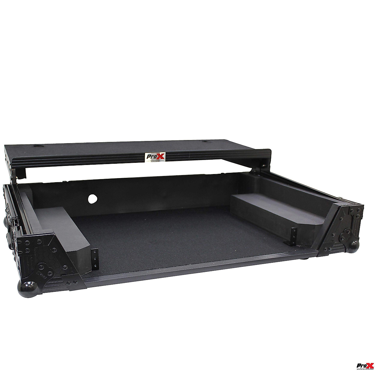 ProX XS-DDJ1000 WLTBL LED ATA Flight Case for Pioneer DDJ-1000 FLX6 SX3 DJ Controller with Laptop Shelf 1U Rack Space Wheels and LED - Black