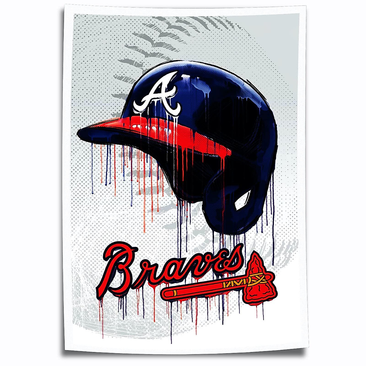 Atlanta City Baseball Poster Print Canvas Wall Art Decor for Living Room Large Picture Wall Art to Fans NOUCAN (12x18inch-Unframe,A)