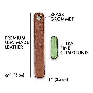 Knafs - Leather Strop for Honing Pocket Knives - Includes Stropping Compound