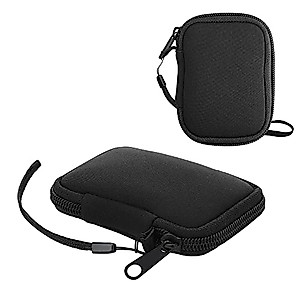 kwmobile Neoprene Case Compatible with in-Ear Headphones - 2.3 x 3.5 inches (6 x 9 cm) Case with Zip - Black