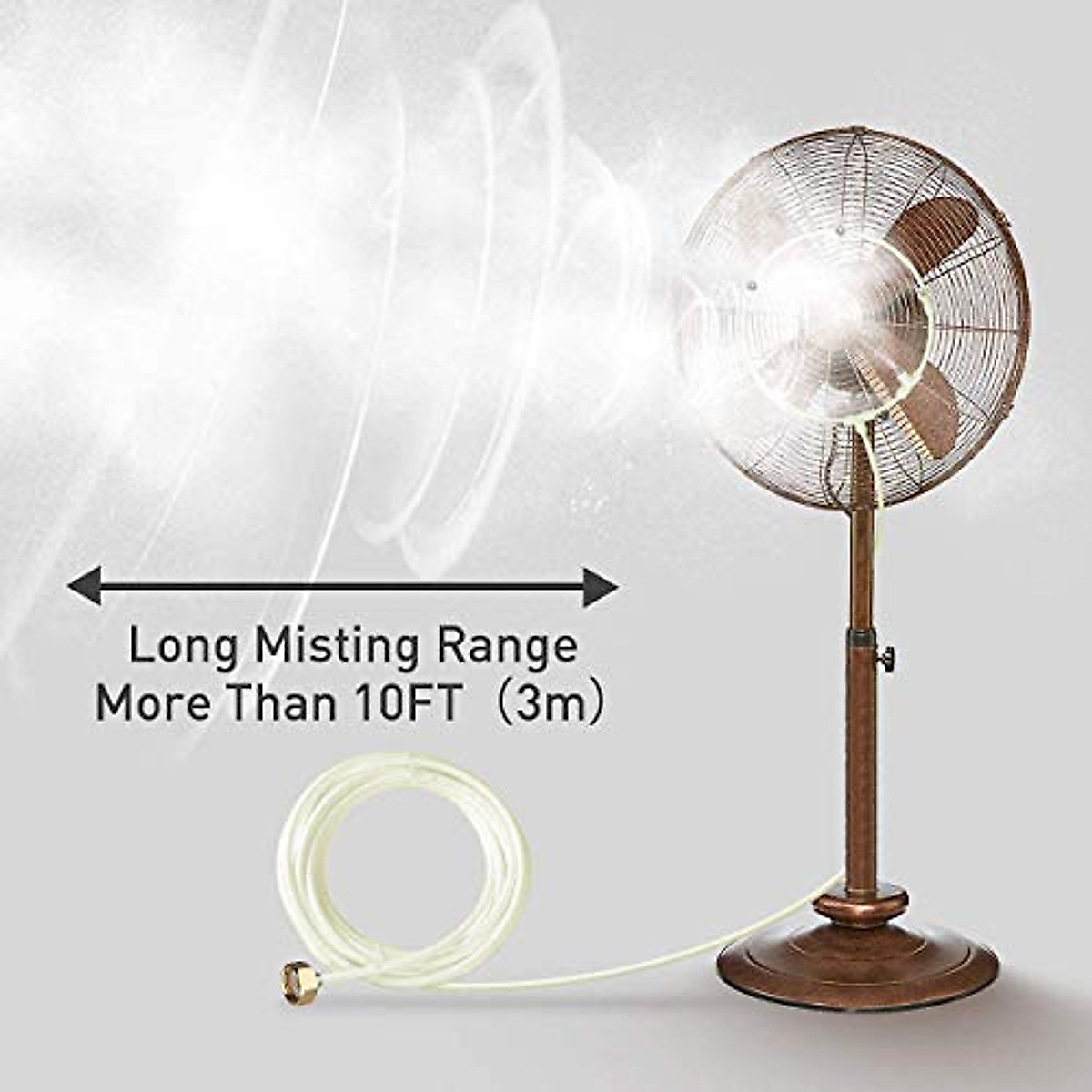 About the Meikelion Outdoor Misting Fan Kit Turn down the hot Simply attach our fan mist ring on the front grill of your existing fan cools the surrounding air temperatures up to 20 degrees. Multipurpose you can use it on courtyard garden indoor outdoor t