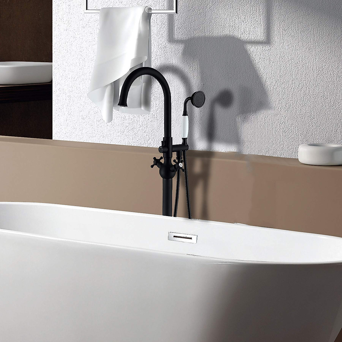 Freestanding Bathtub Faucet with Hand Shower