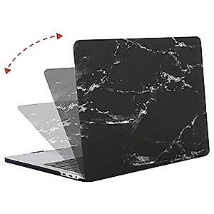 MOSISO Compatible with MacBook Pro 13 inch Case M2 2023, 2022, 2021-2016 A2338 M1 A2251 A2289 A2159 A1989 A1708 A1706, Plastic Pattern Hard Shell Case&Keyboard Cover&Screen Protector,Black Marble