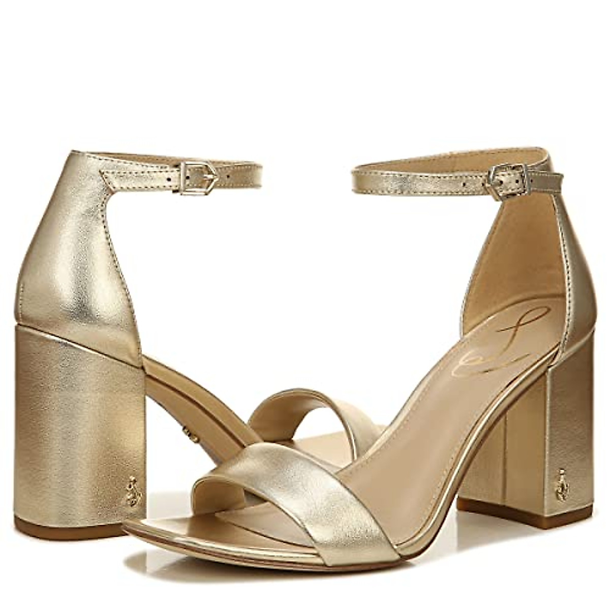 Sam Edelman Women's Daniella Sandal, Molten Gold Metallic Leather, 8 M US