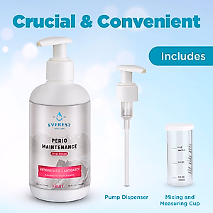 Perio Maintenance Alcohol Free Mouthwash – Concentrated Mouthwash for Bad Breath, Plaque, Sensitive Teeth, and Gingivitis or Gum Disease - Fluoride Rinse by Everest Oral Care (Fruit Punch, 10 Fl oz)