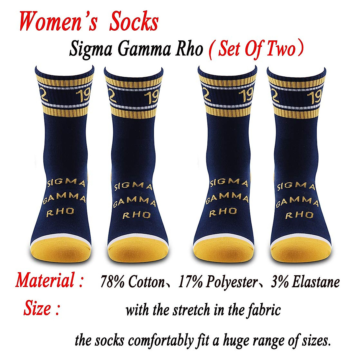 JXGZSO Sigma Gamma Rho Sorority Gift 1922 Sigma Gamma Rho Blue Socks SGRHO Sorority Sister Gift (SGR socks)