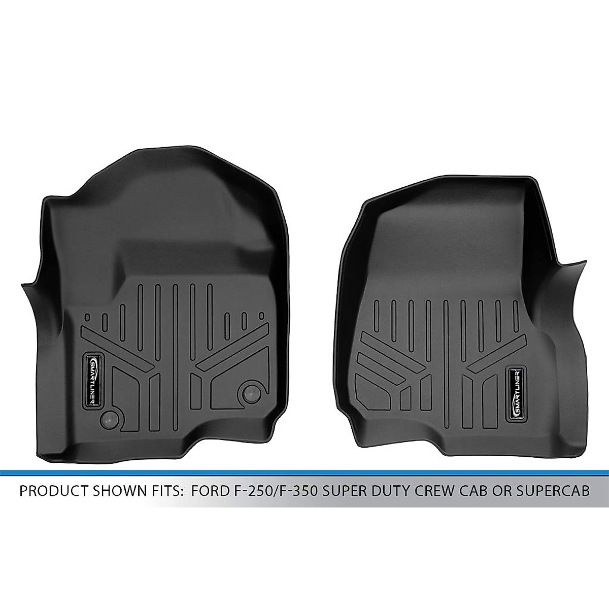 MAXLINER Custom Fit Floor Mats 1st Row Liner Set Black Compatible with 2017-2022 Ford F-250/F-350 Super Duty Crew Cab or SuperCab