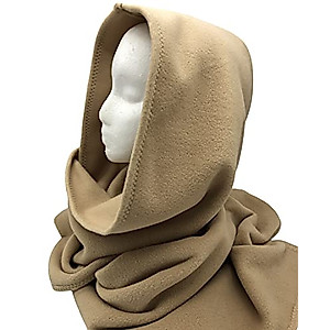 Hooded Scarf, plush fleece. 10 colors to choose from! Super warm hood with generous fabric allowance to wrap around the neck for warmth.