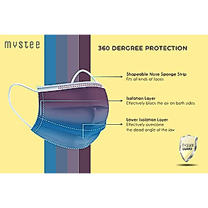Mystee-2 15pcs Coloring Disposable 3-Ply Safety & comfortable Fashion Face Mask (Rose Gold)