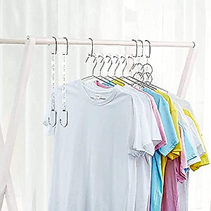 Magic Clothing Hangers Space Saving Sturdy Metal Hangers Wardrobe Closet Organizer Space Saving Hanger Pack of 6 Cascading Hangers