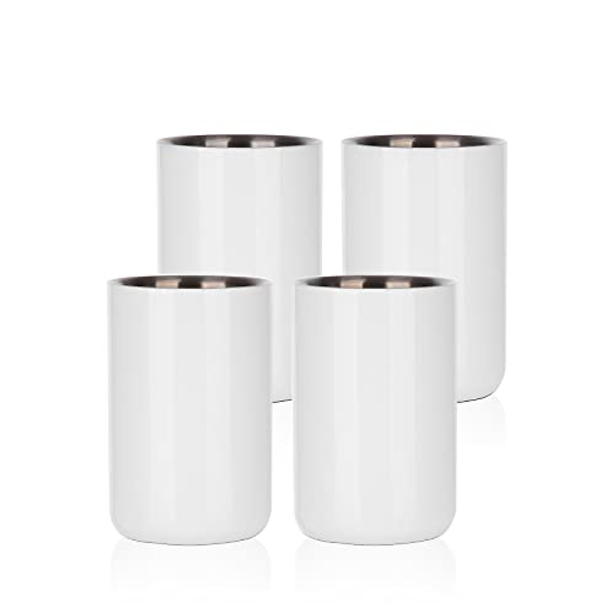 PYD Life Sublimation Ice Buckets Blanks Tumblers 17 OZ White without Lids for Parties Bars,Sublimation Stainless Steel Bucket Small Cups for Cricut Mug Press Tumbler Heat Press 4 Pack