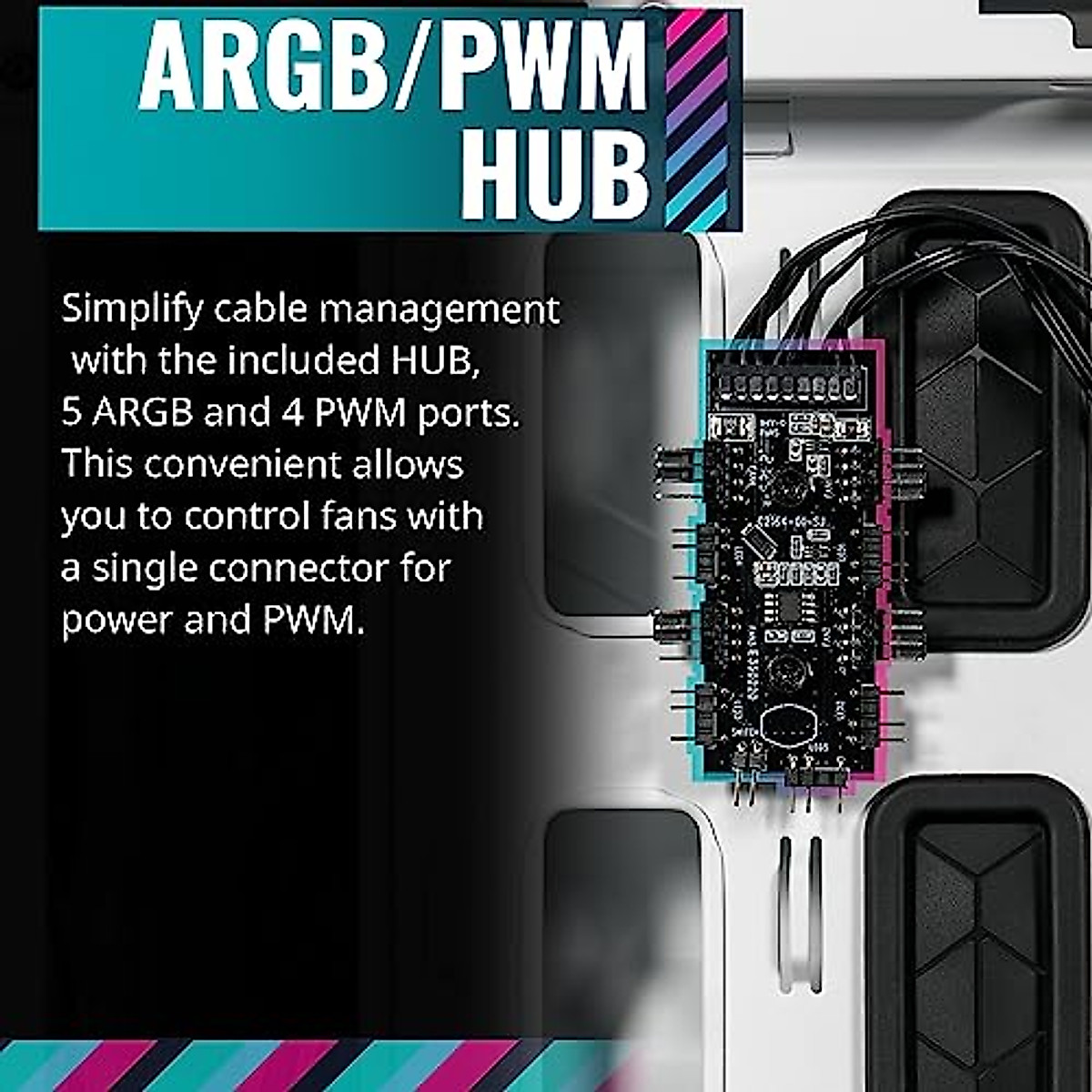 Cooler Master HAF 500 White High Airflow ATX Mid-Tower, Mesh Front ...