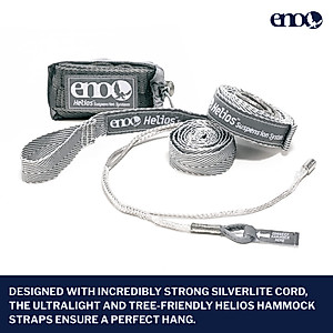 ENO SubLink Hammock System - Includes Sub6 Hammock, Helios Suspension System, Guardian SL Bug Net, and ProFly Sil Rain Tarp - Set of Lightweight Hammock Essentials for Camping, or Hiking - Grey/Lichen