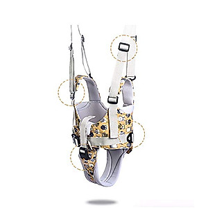 Baby Walker, Baby Walking Harness Sit to Stand Learning Helper Hand-held Assistant with Crotch Adjustable Safety Lifting & Pulling Dual-use Owl Print for Toddlers Infant Kids Activity (Blue)