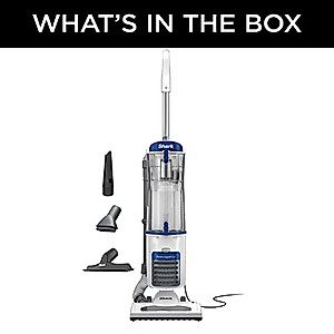 Shark NV141 Navigator Anti-Allergen Plus Upright Vacuum with HEPA Filtration, XL Large Cup Capacity, Dusting Brush, Crevice Tool & Wide Upholstery Tool for Multi-Surface Cleaning, White, 2.9 Qt