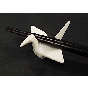 JapanBargain, Porcelain Chopstick Rest, Origami Crane Shape, Set of 4 (White)
