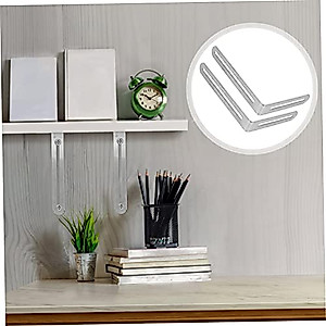 CRILSTYLEO 5pcs L-Shaped Gusset with Groove Angle Brackets for Wood Shelf Brackets for Shelves Wire Rack Shelving Corner Shelves Stainless Steel Shelves Shelf Support Bracket Shelf Bracket