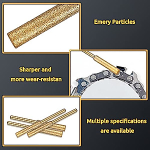 Linterest 12 Pieces Diamond Chainsaw Sharpener Titanium Plated Diamond Sharpening Wheels Burr Grinding Stone File Polishing Grinding Tool for Electric Chain (3/16 Inch, 5/32 Inch)