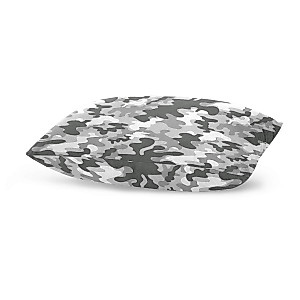 Enzenon Pillow Cases Standard Size with Zipper Cotton Print Camo Gray Super Soft Cozy Pillow Covers 16x24 Inches
