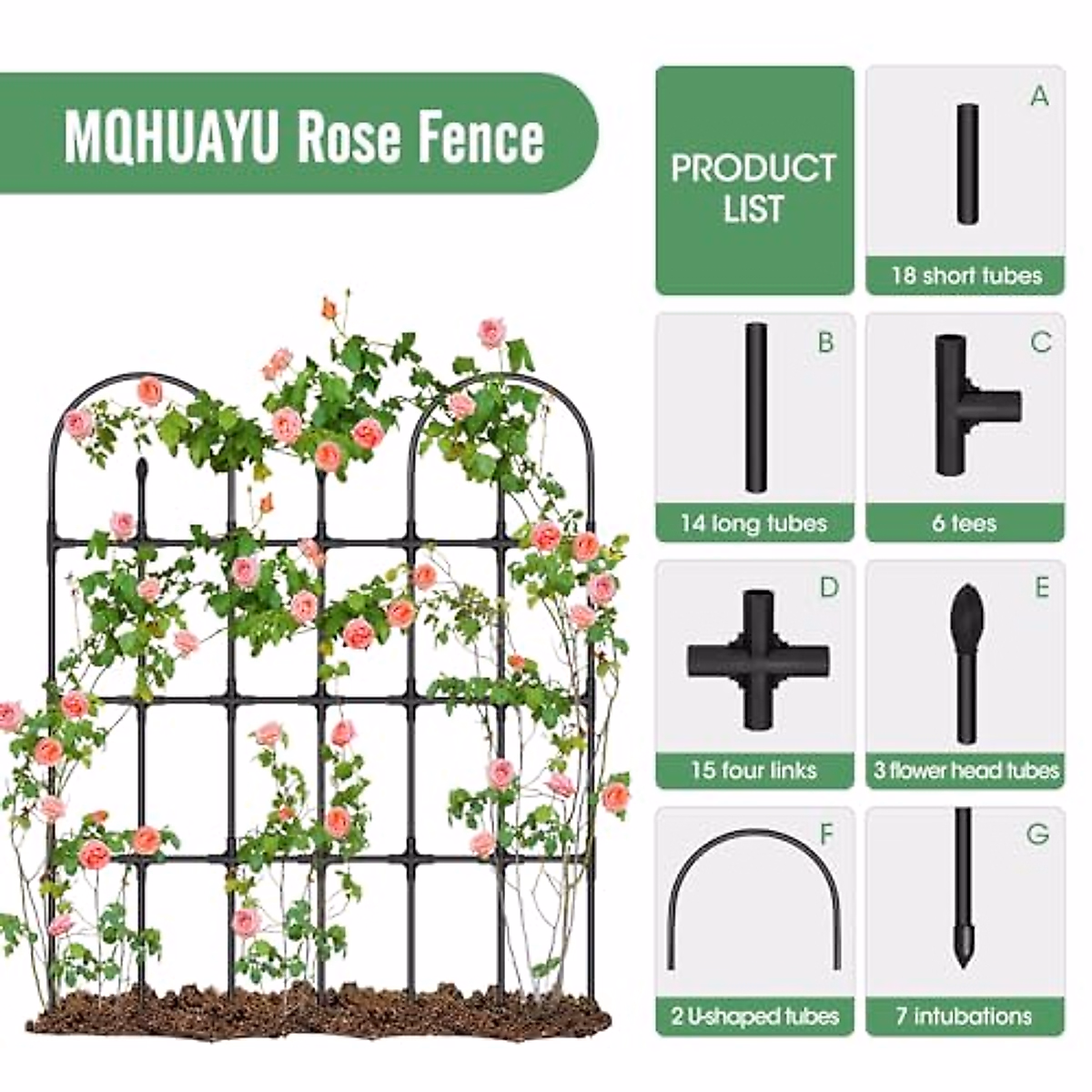 MQHUAYU Garden Trellis for Climbing Plants Outdoor, 47.2" H*38.2" W Rustproof Sturdy Garden Arch Trellis for Potted Climbing Cucumber Tomato Rose Vegetable Flower Plant Trellises(120cm)