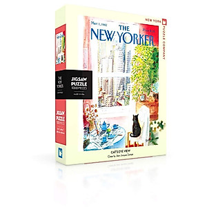 New York Puzzle Company - New Yorker Cat's Eye View - 1000 Piece Challenging Jigsaw Puzzle for Adults by Jean-Jacques Sempé
